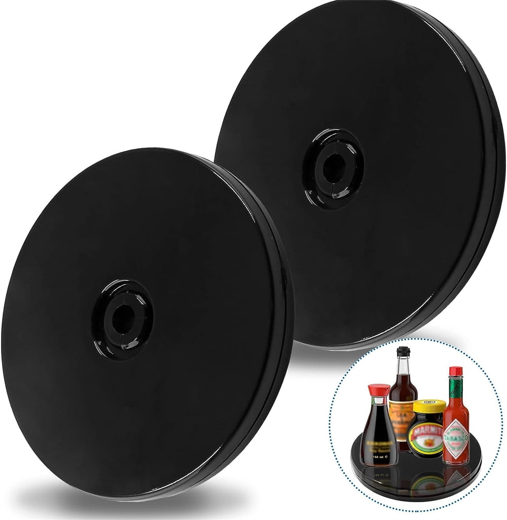 NOGIS 2Pcs 8 Inch Acrylic Turntable Platter, Black Turntable Organizer ...