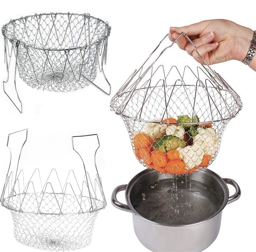 NOGIS 2Pcs Kitchen Multi-function Poaching Boiling Deep Frying Basket ...