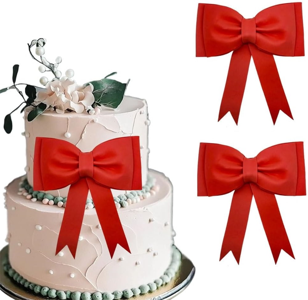 NOGIS 2Pcs Oversized Red Bow Birthday Cake Toppers for Women, EVA Foam ...