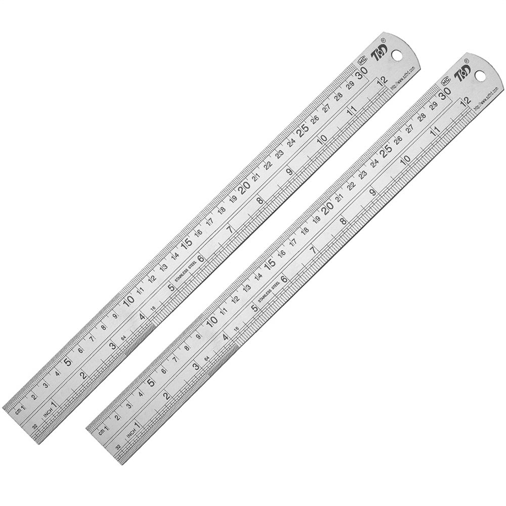 NOGIS 2Pcs Stainless Steel Ruler Set, Flexible Metal Ruler 12 Inch ...