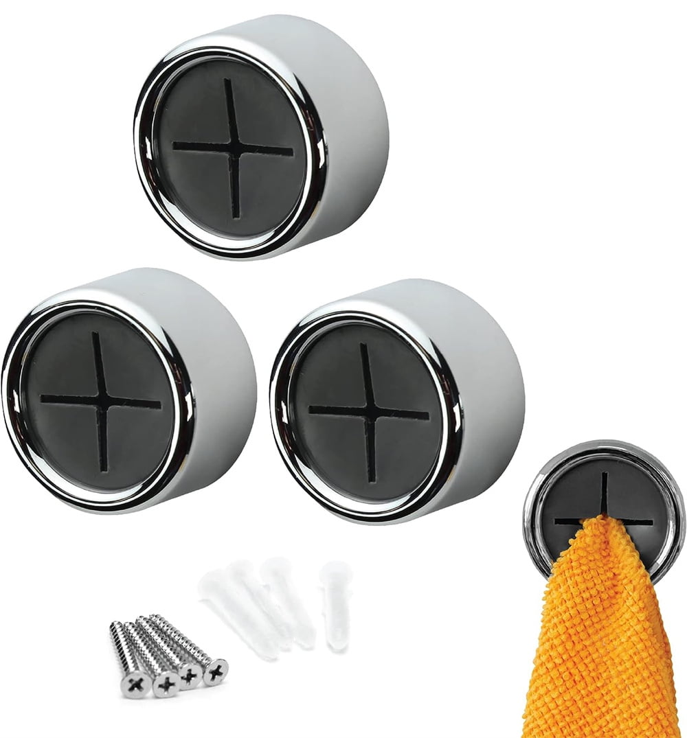 NOGIS 3 PCS Tea Towel Holder, Round Self-Adhesive Towel Hooks Tea Towel ...