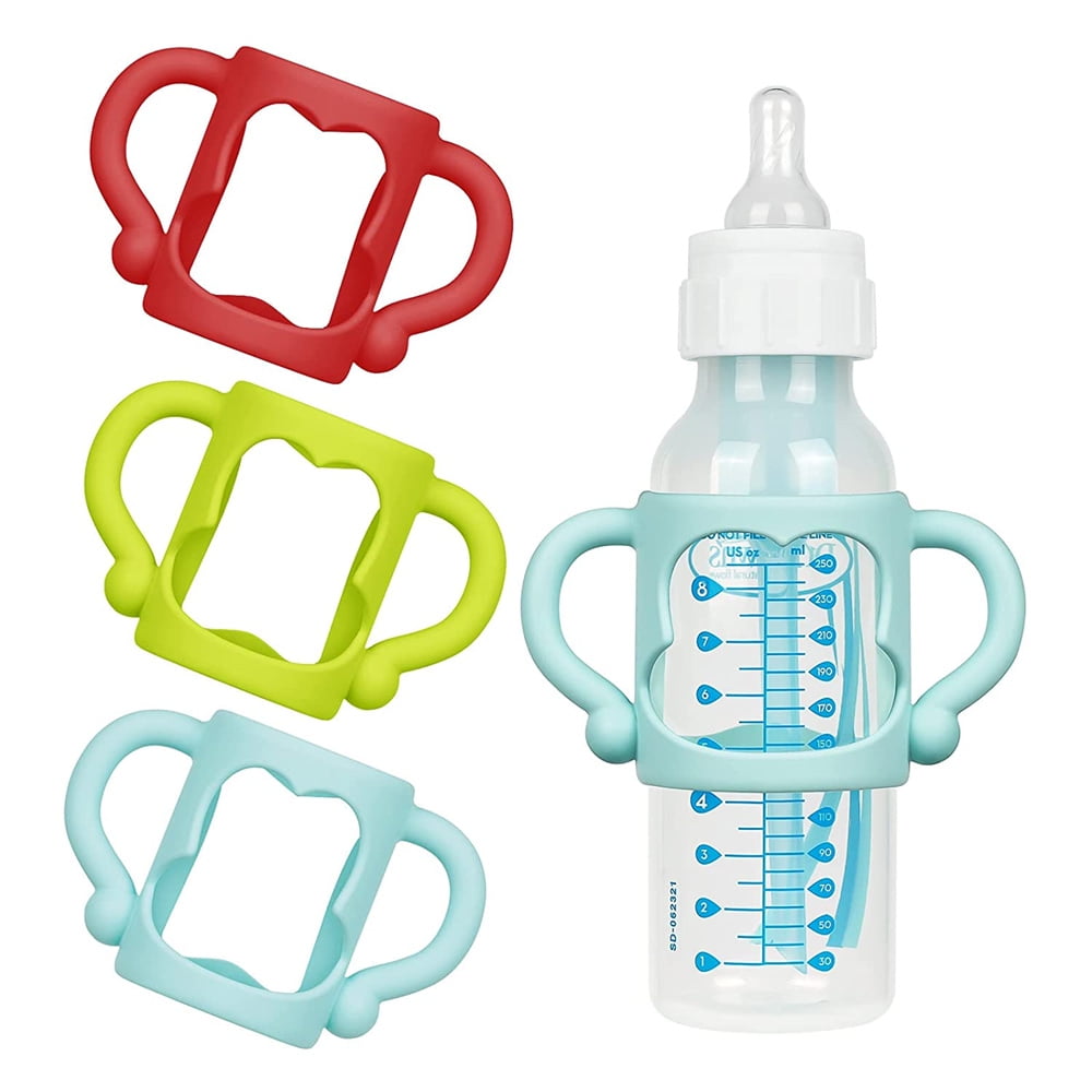 NOGIS 3 Pack Baby Bottle Handles, 100% Silicone Baby Bottle Handles ...