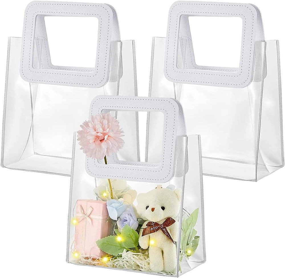 NOGIS Transparent Shopping Gift Bags, Clear Plastic, Baby Shower ...