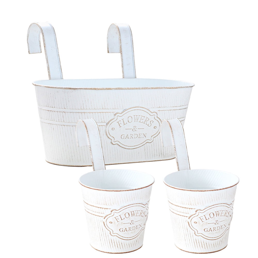 NOGIS 3 Pcs Metal Wall Hanging Planter, Vintage Iron Hanging Planters ...