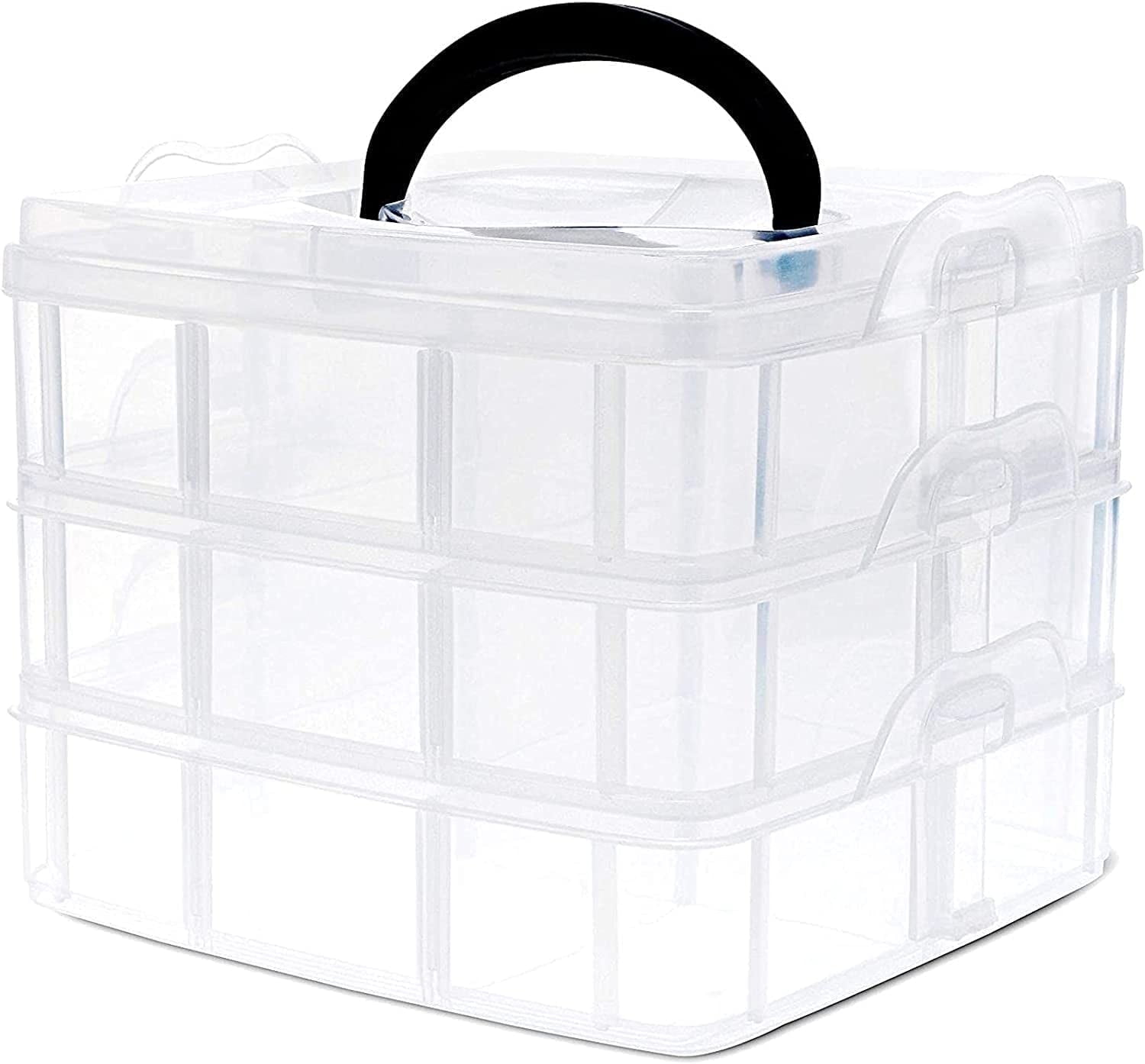 "NOGIS Craft Storage Organizer, 3-Tier Stackable Plastic Box, 18 ...