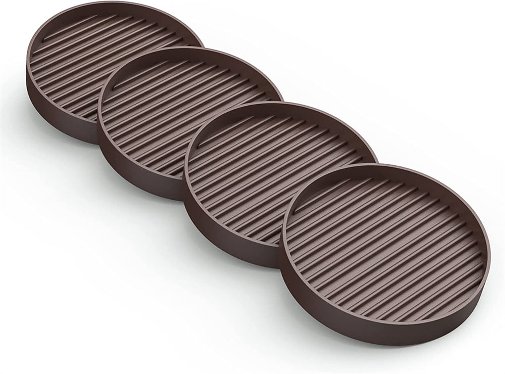 NOGIS 3''X3'' Caster Cups, Round Rubber Furniture Cups with Anti ...