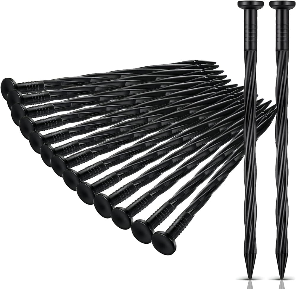 NOGIS 30 Count Plastic Landscape Edging Anchoring Stakes 8-Inch Garden ...