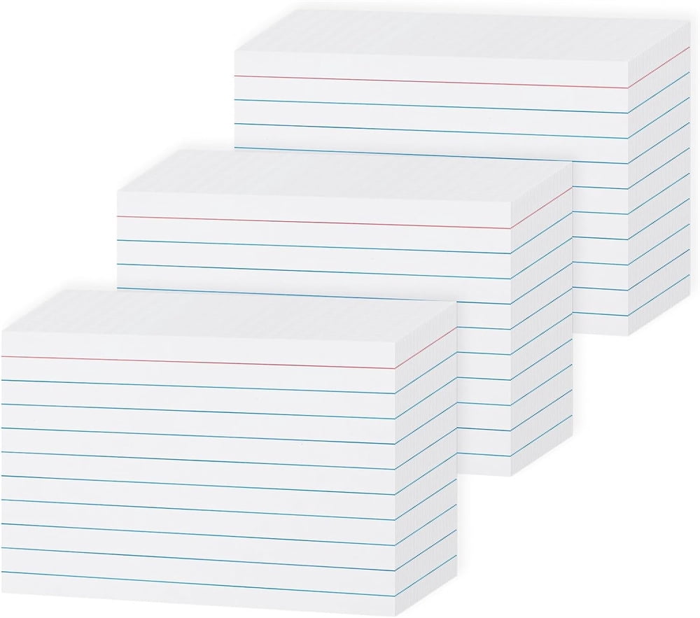NOGIS 300 Pack 3x5 Lined Note Cards - White Index Cards 3 x 5 Ruled ...