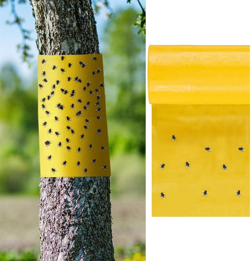 NOGIS 32.8ft Lantern Fly Tree Tape Outdoor Adhesive Crawling Insect ...