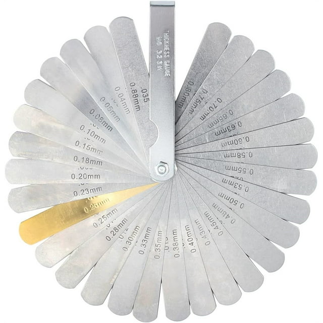 NOGIS 32-Piece Feeler Gauge Set, 0.04-0.88mm, Metric/Inch - Manganese Steel for Guitar, Spark ...