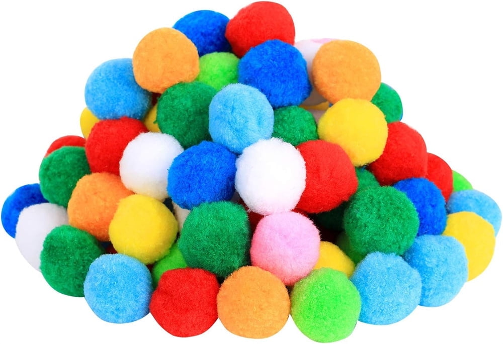 NOGIS 32pcs Large Pom Poms 2 Inch Multicolour Craft Pom Poms Fuzzy ...