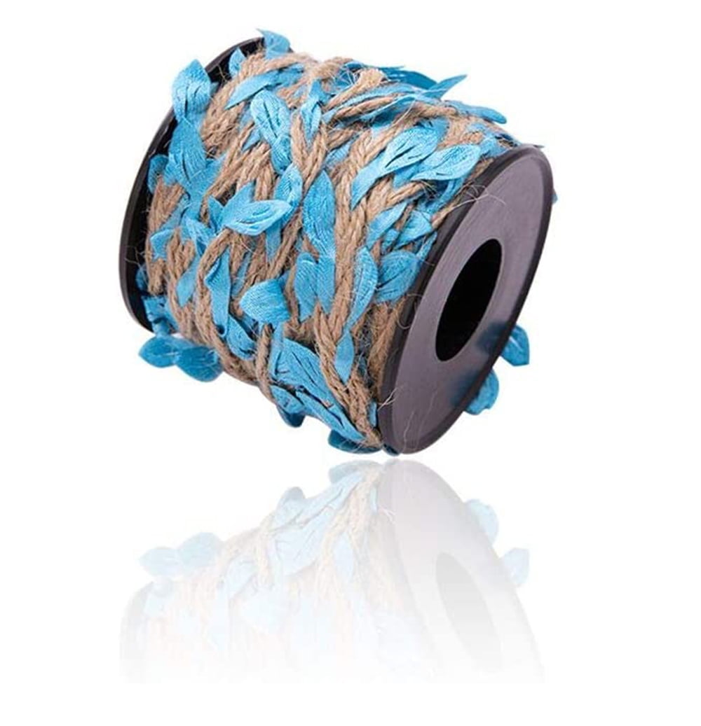 NOGIS 33Ft Natural Jute Twine, 5MM Burlap Leaf Ribbon with Artificial ...