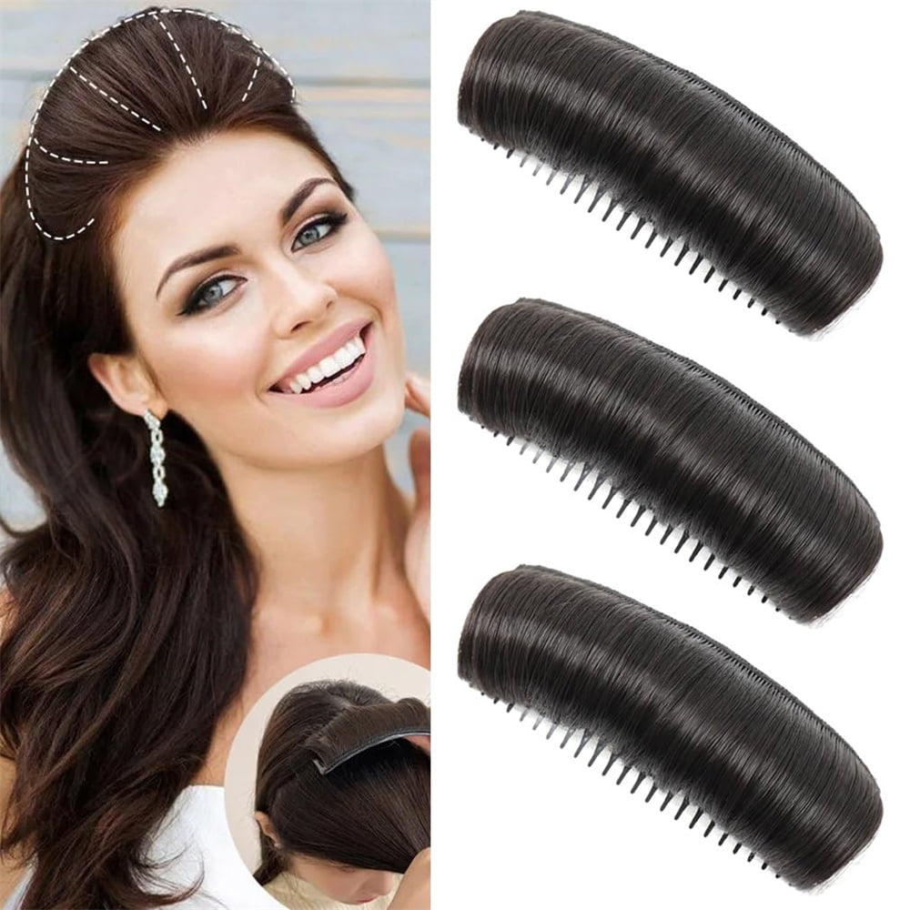 NOGIS 3PCS Hair Bun Invisible False Hair Clip Hair Base Bump Fluffy Hair Pad Styling Insert Tool ...