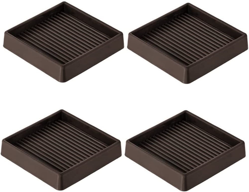 NOGIS Anti-Sliding 3x3 Square Rubber Furniture Caster Cups, Couch ...