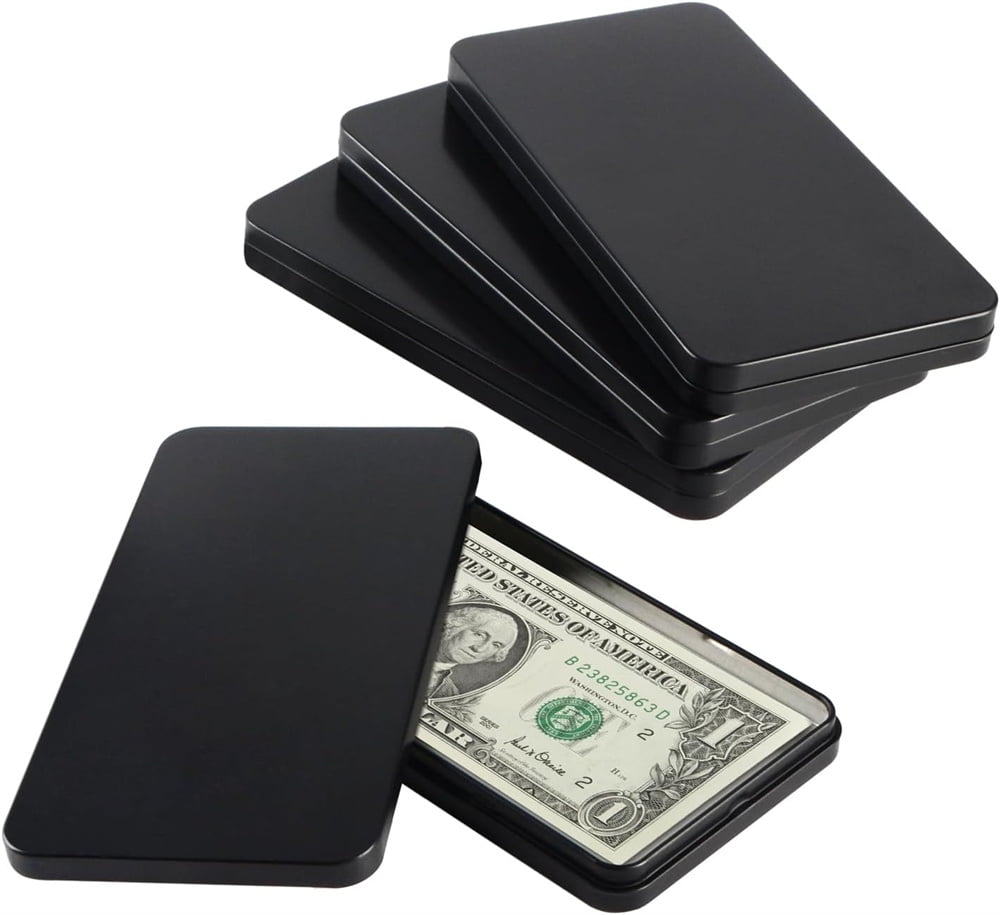NOGIS 4 PCS Black Metal Cash Box Money Saving Organizer for Cash Single ...