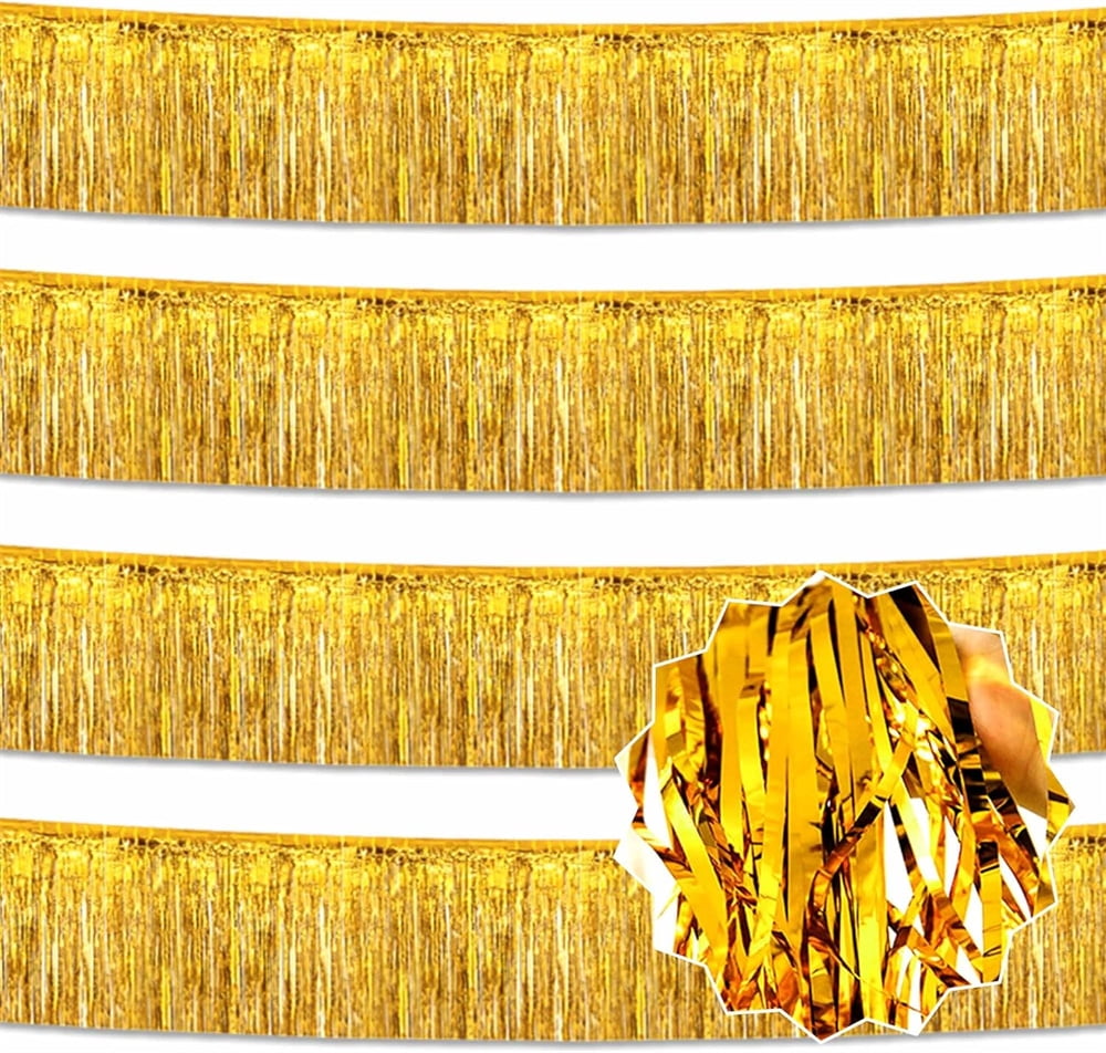 NOGIS 4 Pack 9.8 Feet Foil Fringe Garland Metallic Tinsel Streamers ...