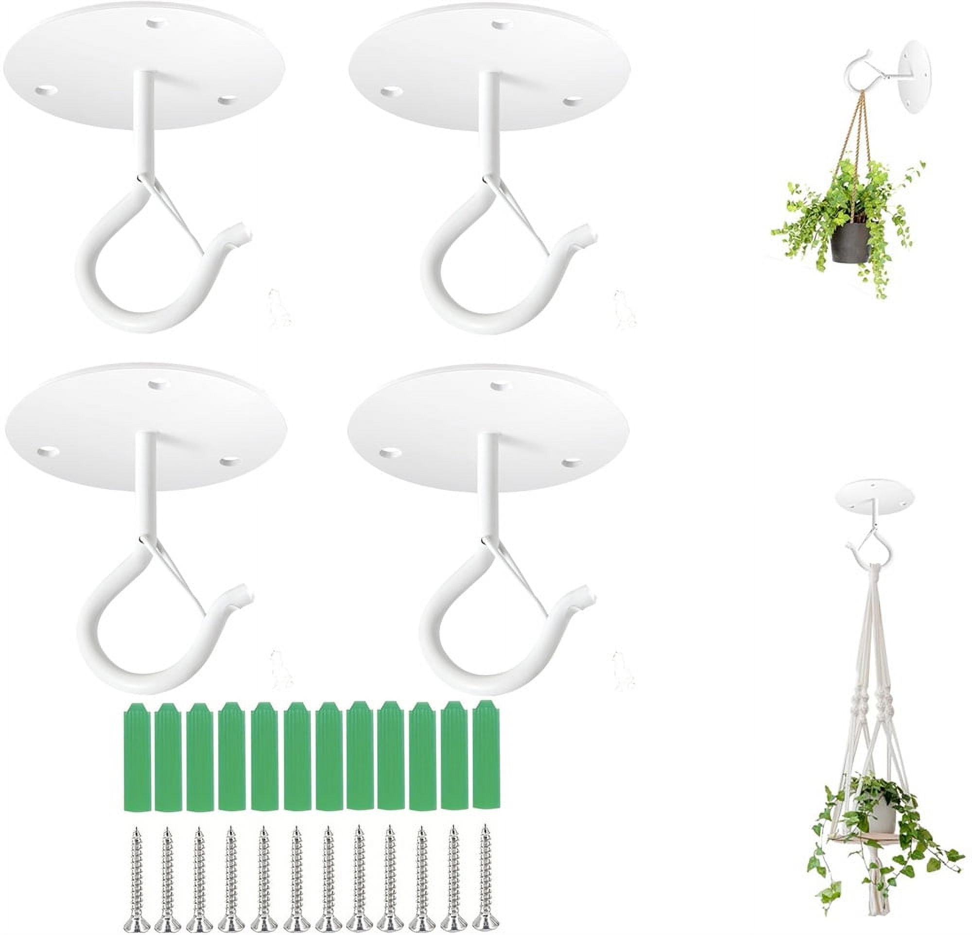 NOGIS 4 Pack Ceiling Hooks for Hanging Plants with Safety Buckles ...