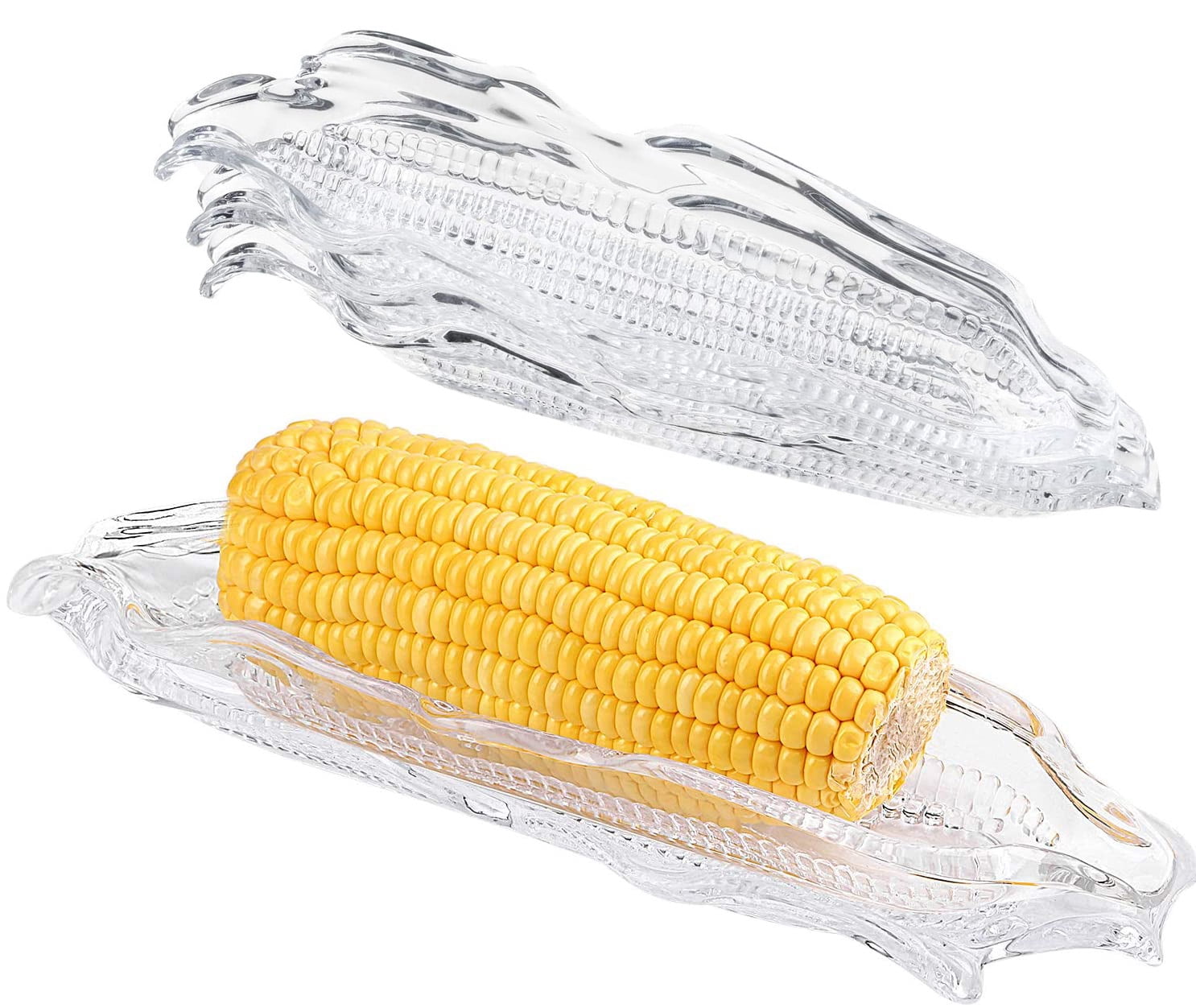 NOGIS 4 Pack Corn Trays Plastic Corn Dishes Service Tray Transparent ...