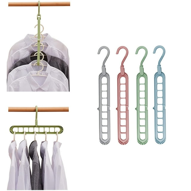 NOGIS 4 Packs of Hangers Space Saving for clothes, Hanger Organizer ...