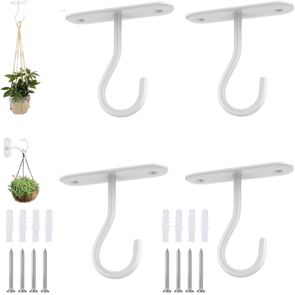 NOGIS 4 Pcs Ceiling Hooks Heavy Duty 4 Pack - Plant Hooks for Ceiling ...