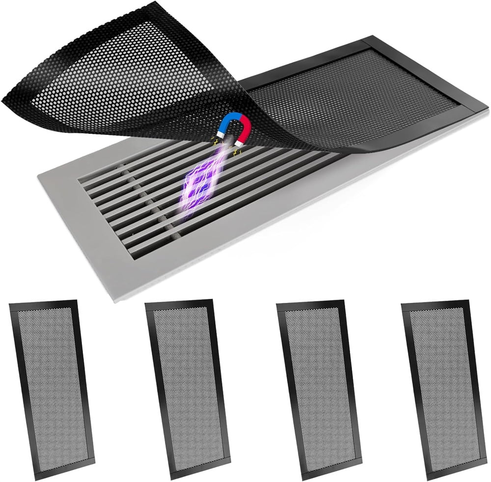 NOGIS 4 Pcs Magnetic Floor Vent Covers 5.5 x 12 Inch Air Vent Screen ...