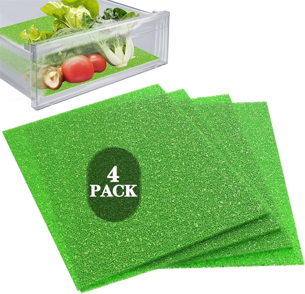 NOGIS 4 Pcs Refrigerator Drawer Liners for Fruit and Vegetables Fresher ...