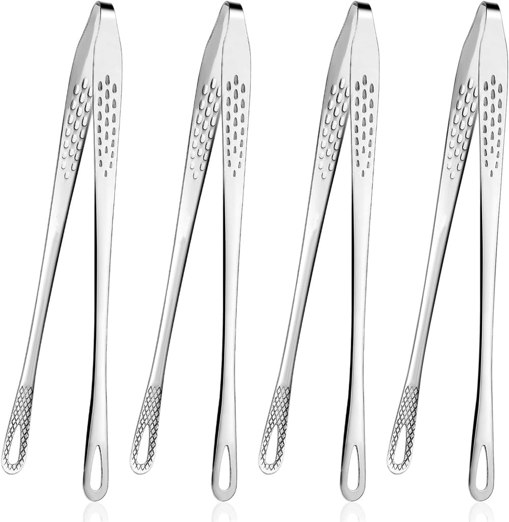 NOGIS 4 Pieces Korean and Japanese BBQ Tongs Stainless Steel Grill ...