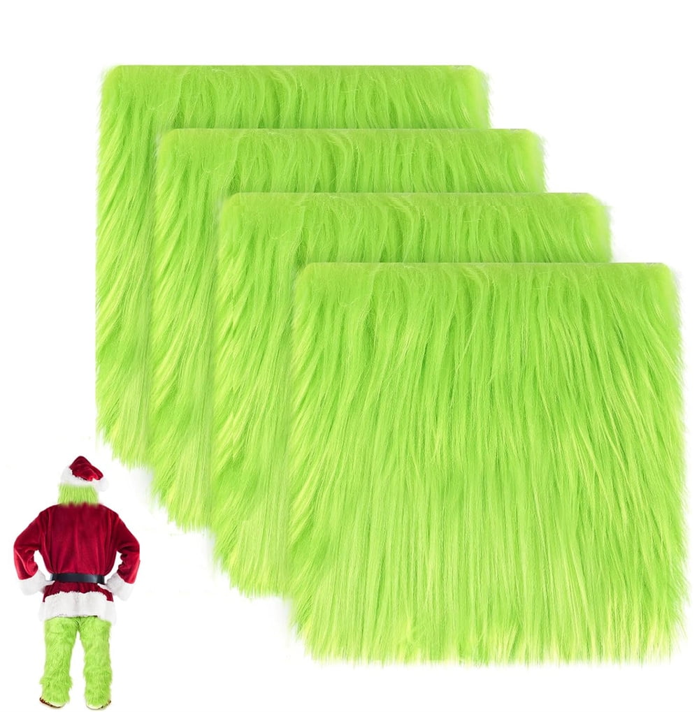 NOGIS 4Pcs Faux Fur Fabric 10 x 10 Inches Fluffy Faux Fur Squares ...