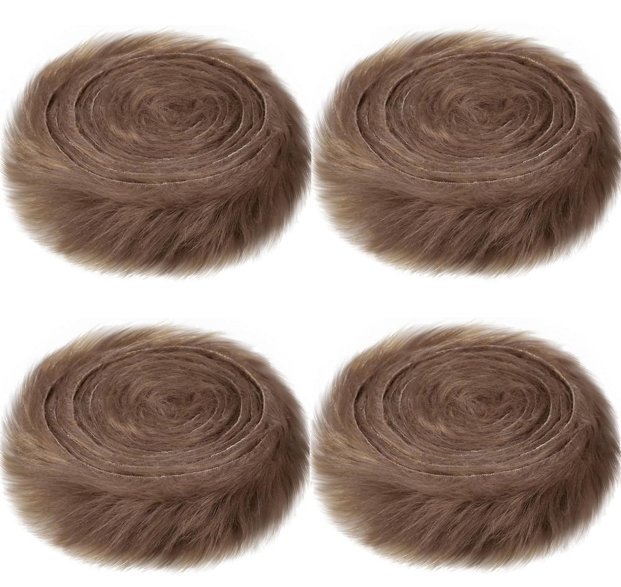 NOGIS 4Pcs Faux Fur Fabric Christmas Fluffy Fuzzy Craft Shaggy ...