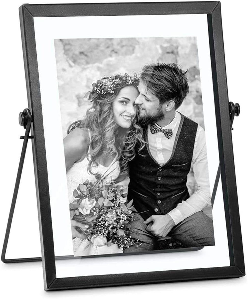 NOGIS 4x6 inch Floating Picture Frame, Black old Small Photo Frame ...