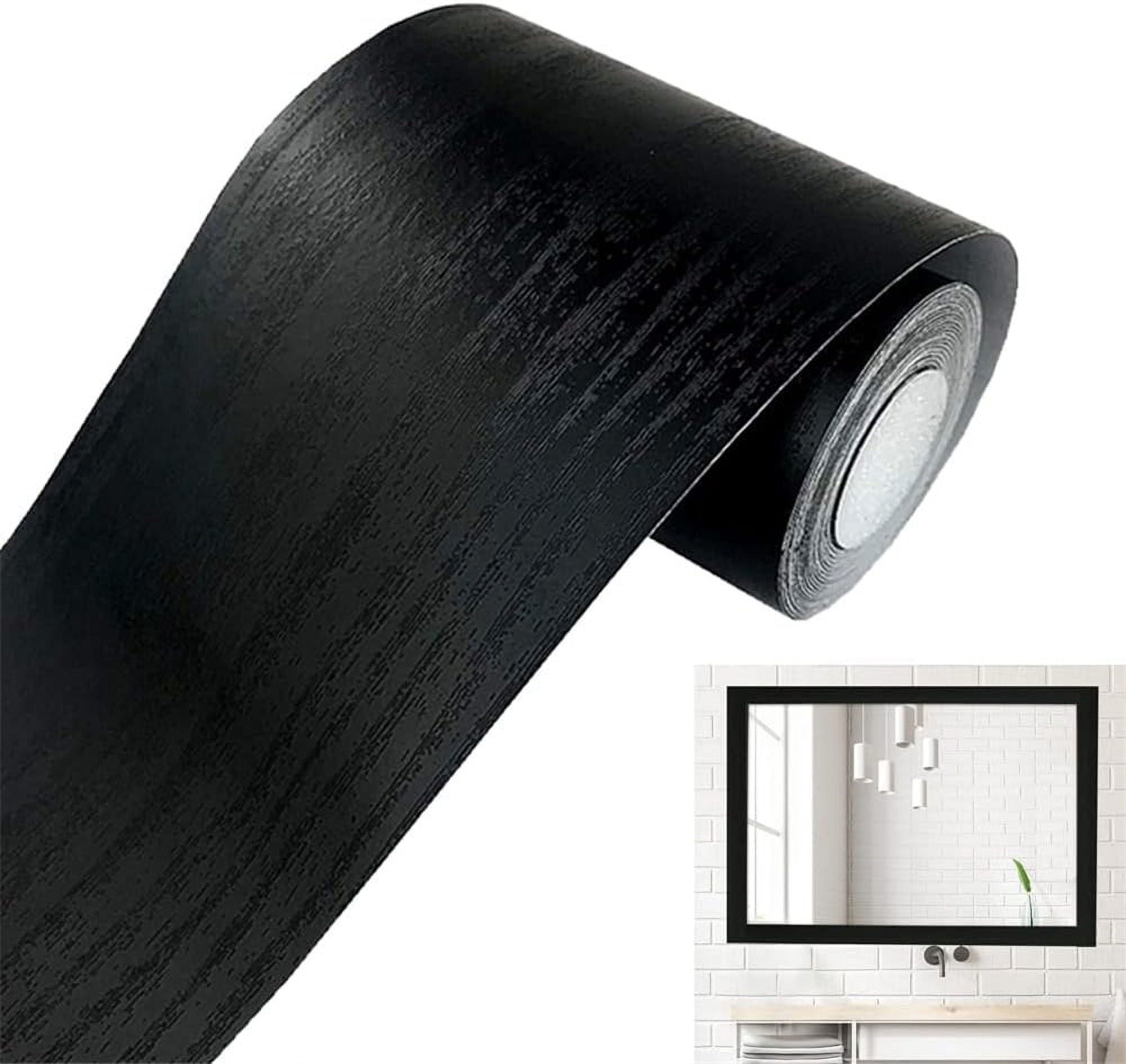 Nogis 5 5 Yard Black Wood Grain Wallpaper Border Removable Plastic
