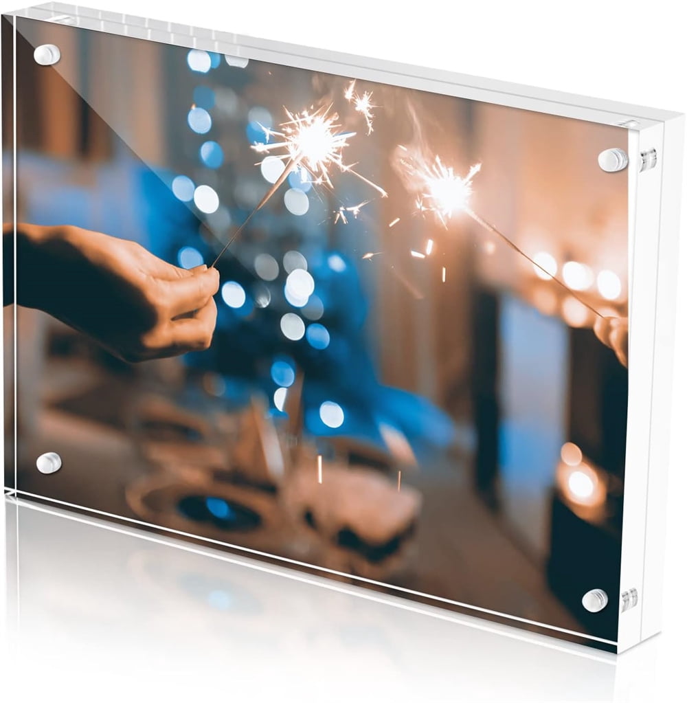 NOGIS 5×7 Inches Acrylic Picture Frame, Clear Magnetic Picture Frame ...