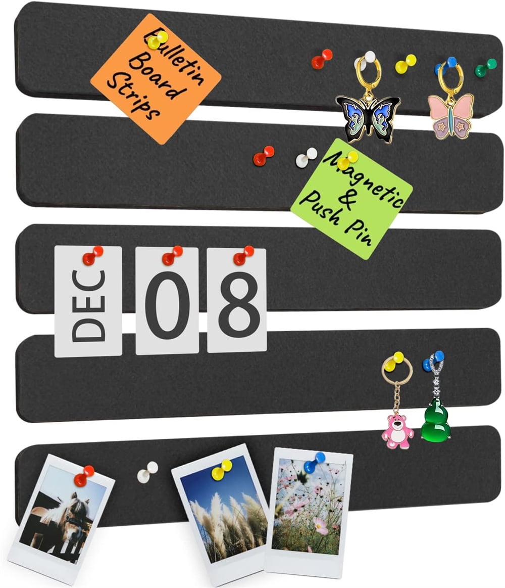 NOGIS 5 Pack Cork Board Strips, Self Adhesive Small Cork Board for Wall ...