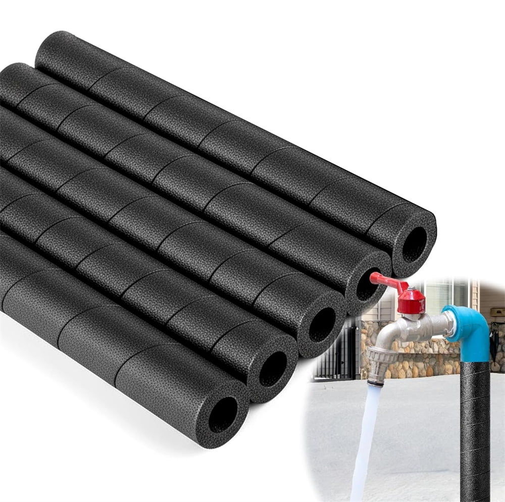 NOGIS 5 Pack Pipe Insulation Foam Tube, 15.7" Black Pool Noodles Foam ...
