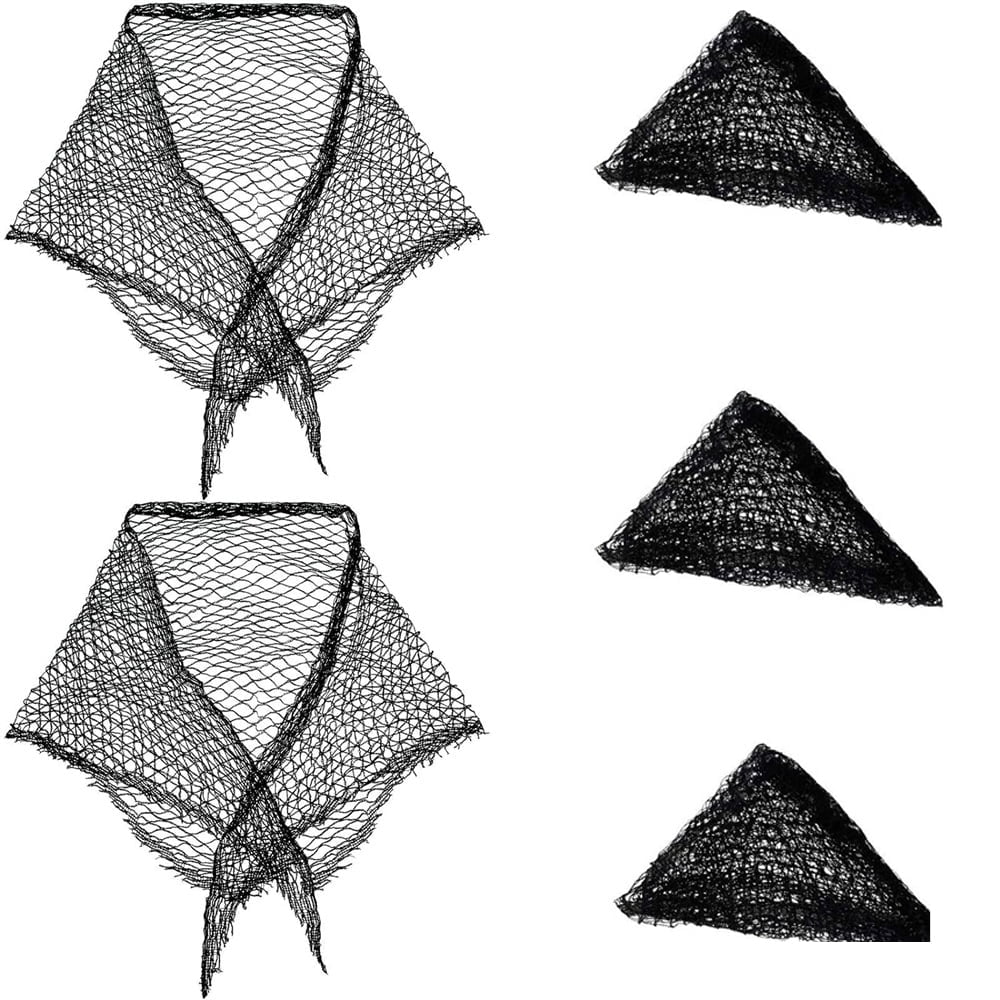 NOGIS 5 Pcs Cotton Triangle Hair Net for Rollers, Women Hair Net Mesh ...