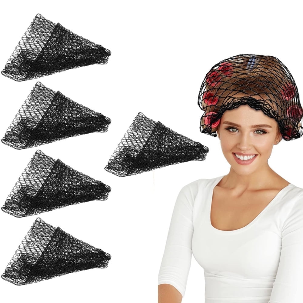 NOGIS 5 Pieces Triangle Hair Net for Rollers, Women Hair Net Mesh Hair ...