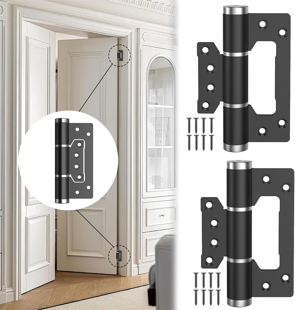 NOGIS 5" Self Closing Door Hinges, Non Mortise Door Hinge, Soft Close ...