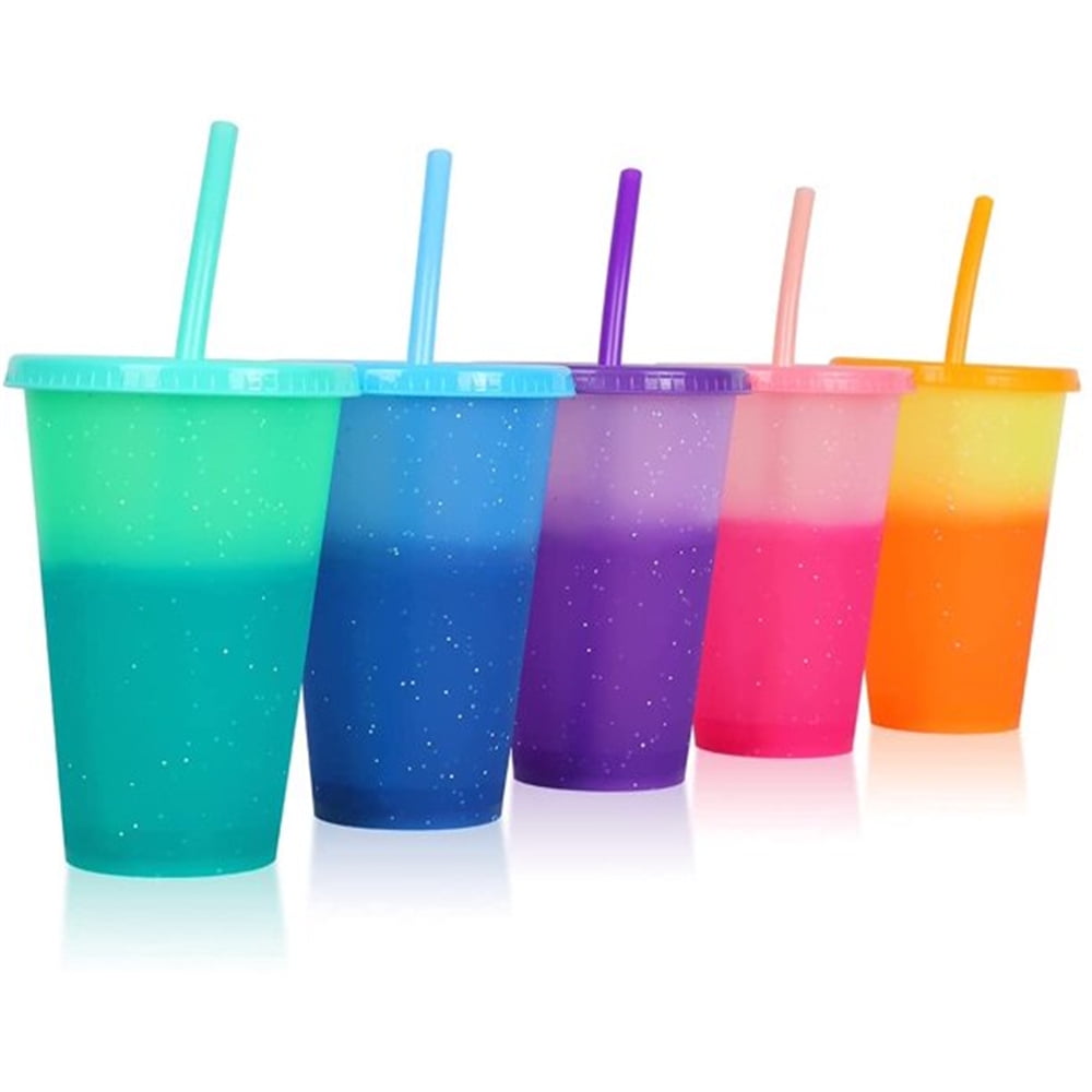 NOGIS 5 pcs 24oz Color Changing Cups Reusable Plastic Drinking Cup ...