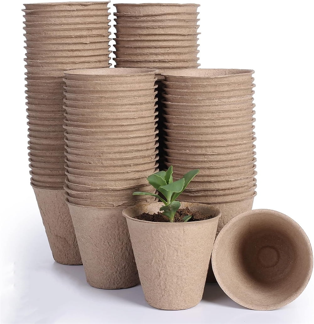 NOGIS 50-Pack 3.15 Inch Peat Pots Plant Starters for Seedling,Garden ...