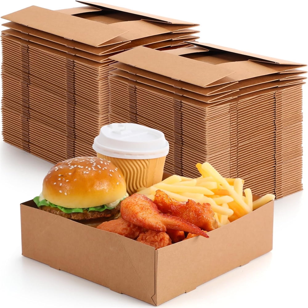 NOGIS 50 Pack Paper Trays, Kraft Food Containers, Paperboard Food Box ...