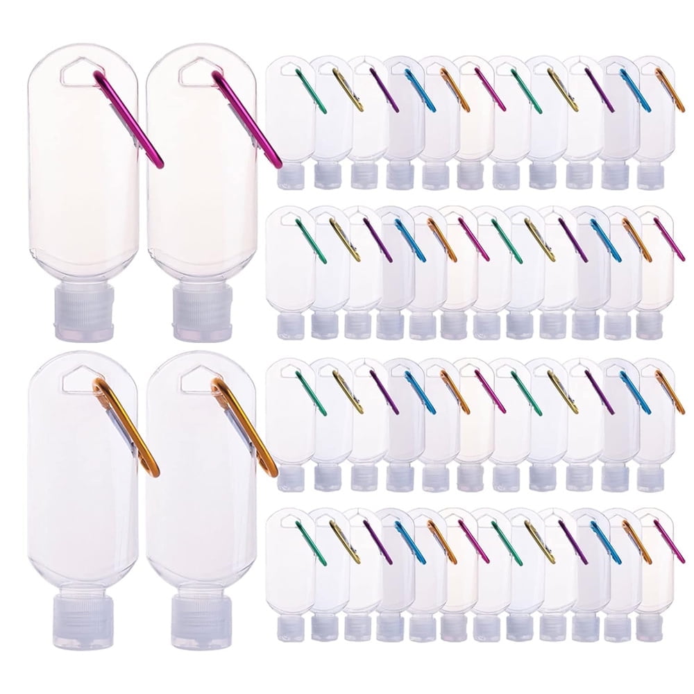 NOGIS 50 Pack 2 oz Plastic Travel Squeeze Bottles with Keychains ...