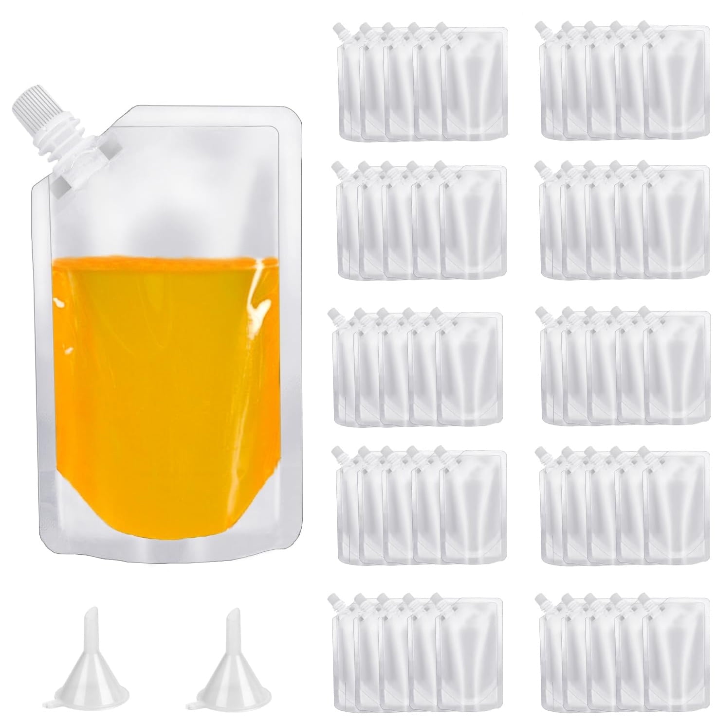 NOGIS 50 Pcs Plastic Drinking Flask Liquor Pouches Kit, Concealable ...