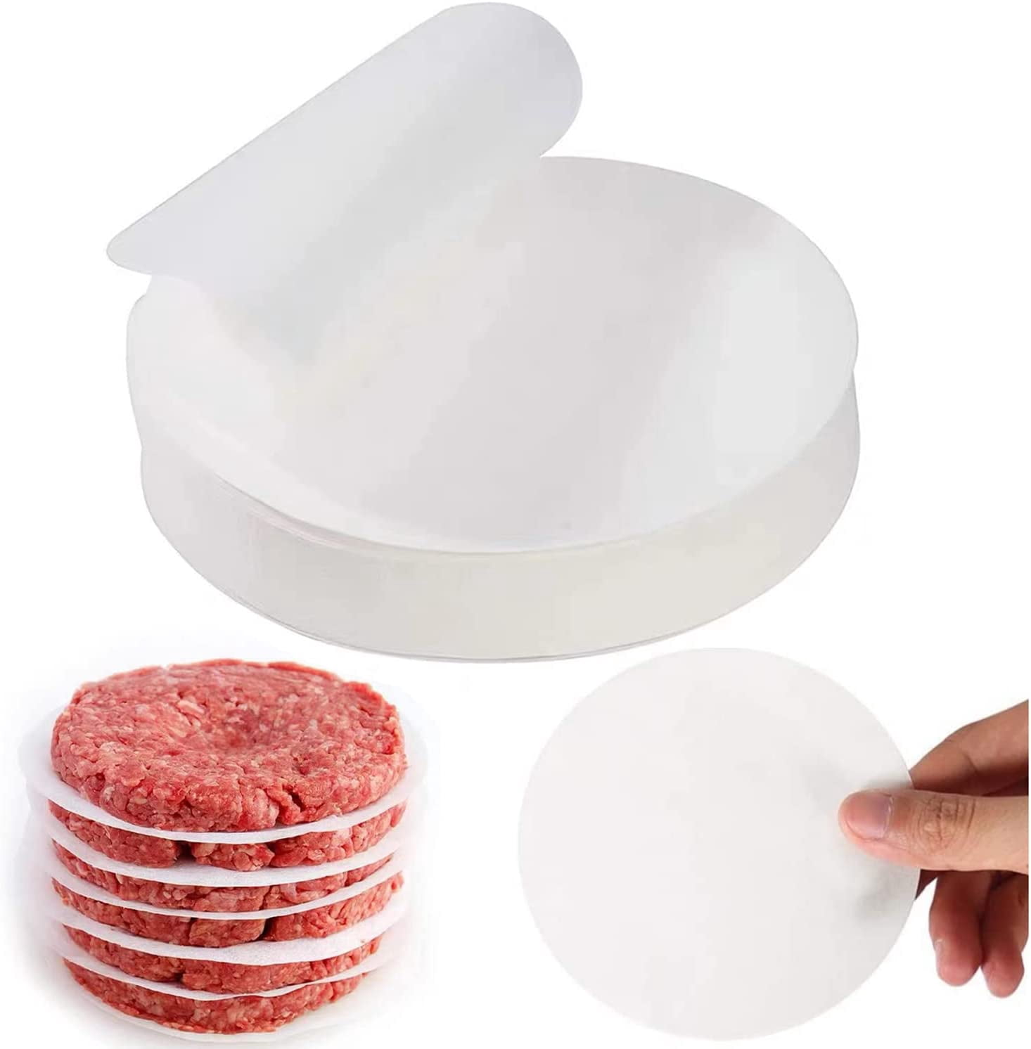NOGIS 500 Pack of Restaurant-Grade Non-Stick Hamburger Patty Paper ...