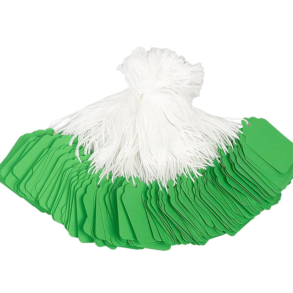 NOGIS 500pcs Green Paper Gift Tags with String Attached,Blank Marking ...