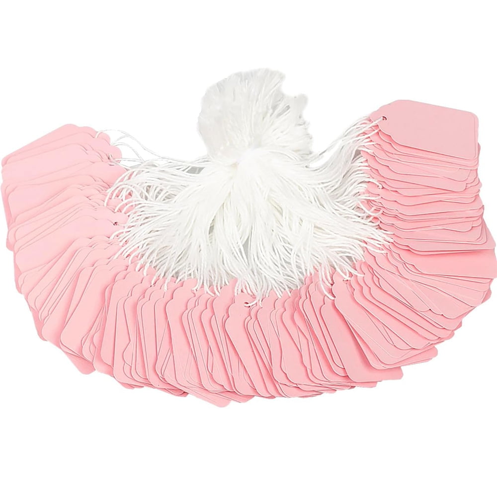 NOGIS 500pcs Pink Paper Gift Tags with String Attached,Blank Marking ...