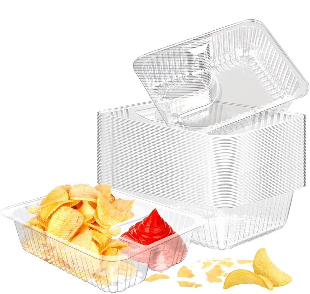 NOGIS 50Pcs Nacho Trays for Party, 6.3" x 5.1" Plastic Nacho Holders, 2 ...