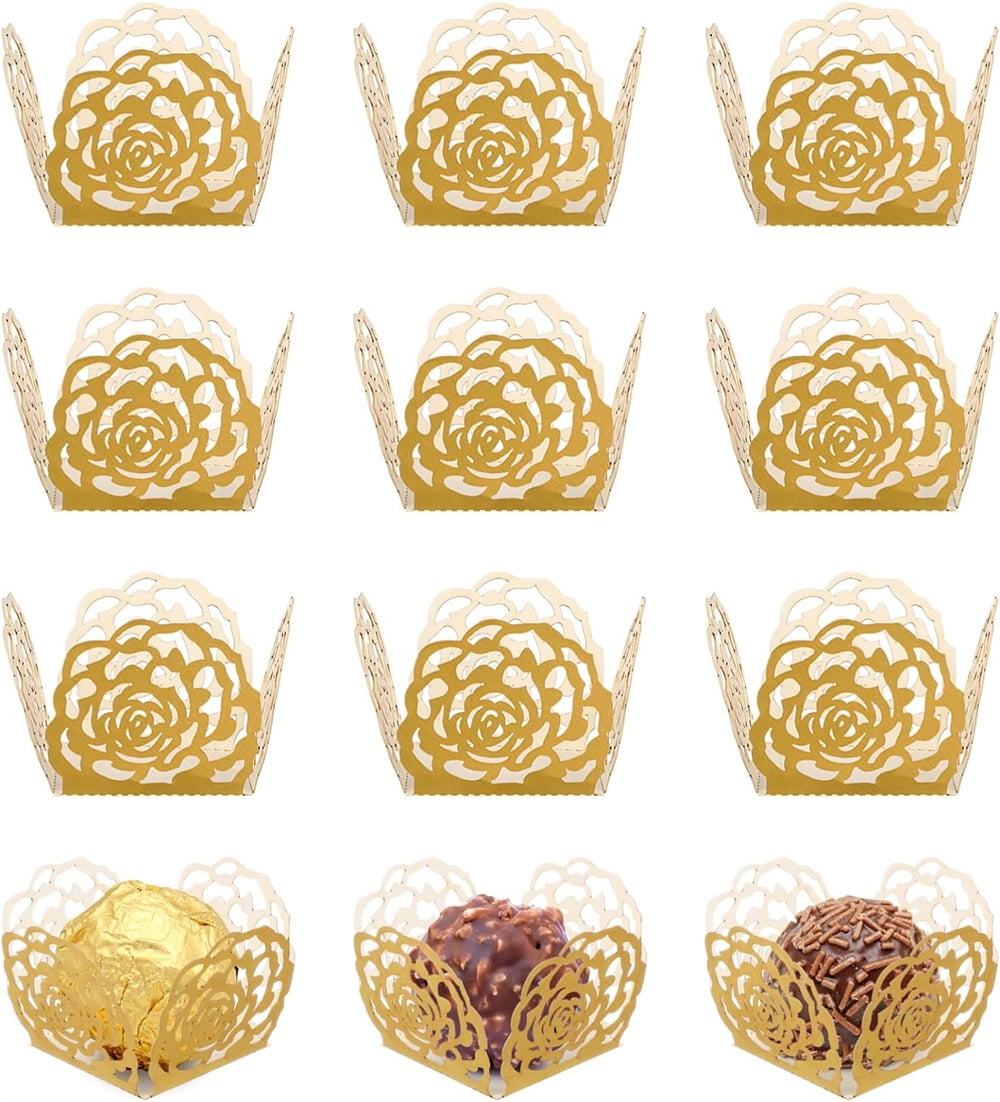 NOGIS 50pcs Chocolate Paper Candy Cups Baking Cups Truffle Wrappers ...