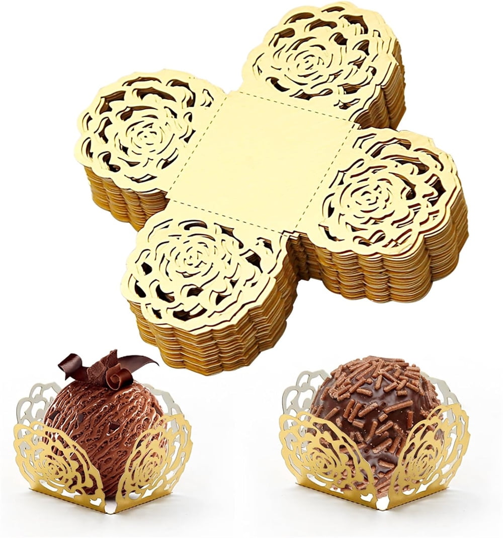 NOGIS 50pcs Truffle Wrappers Liners Cups Chocolate Paper Candy Cups ...