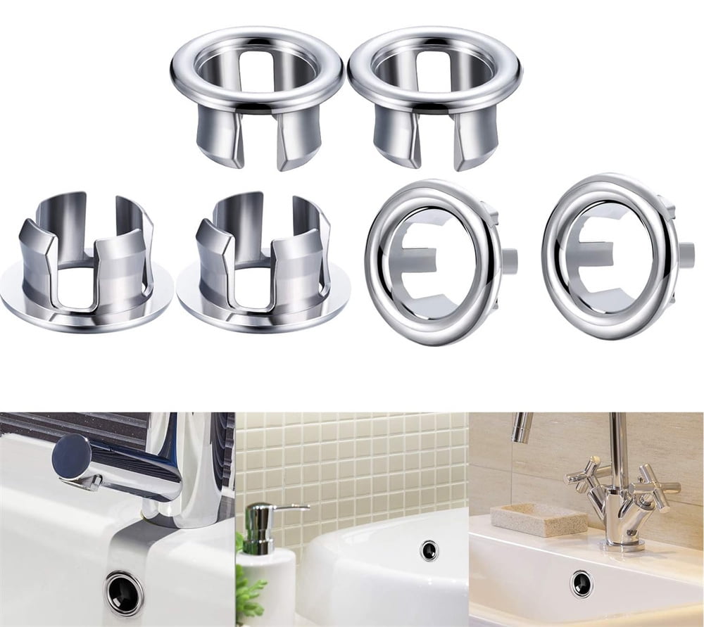 NOGIS 6 Pack Sink Overflow Ring Brushed Nickel Bathroom Kitchen Sink ...