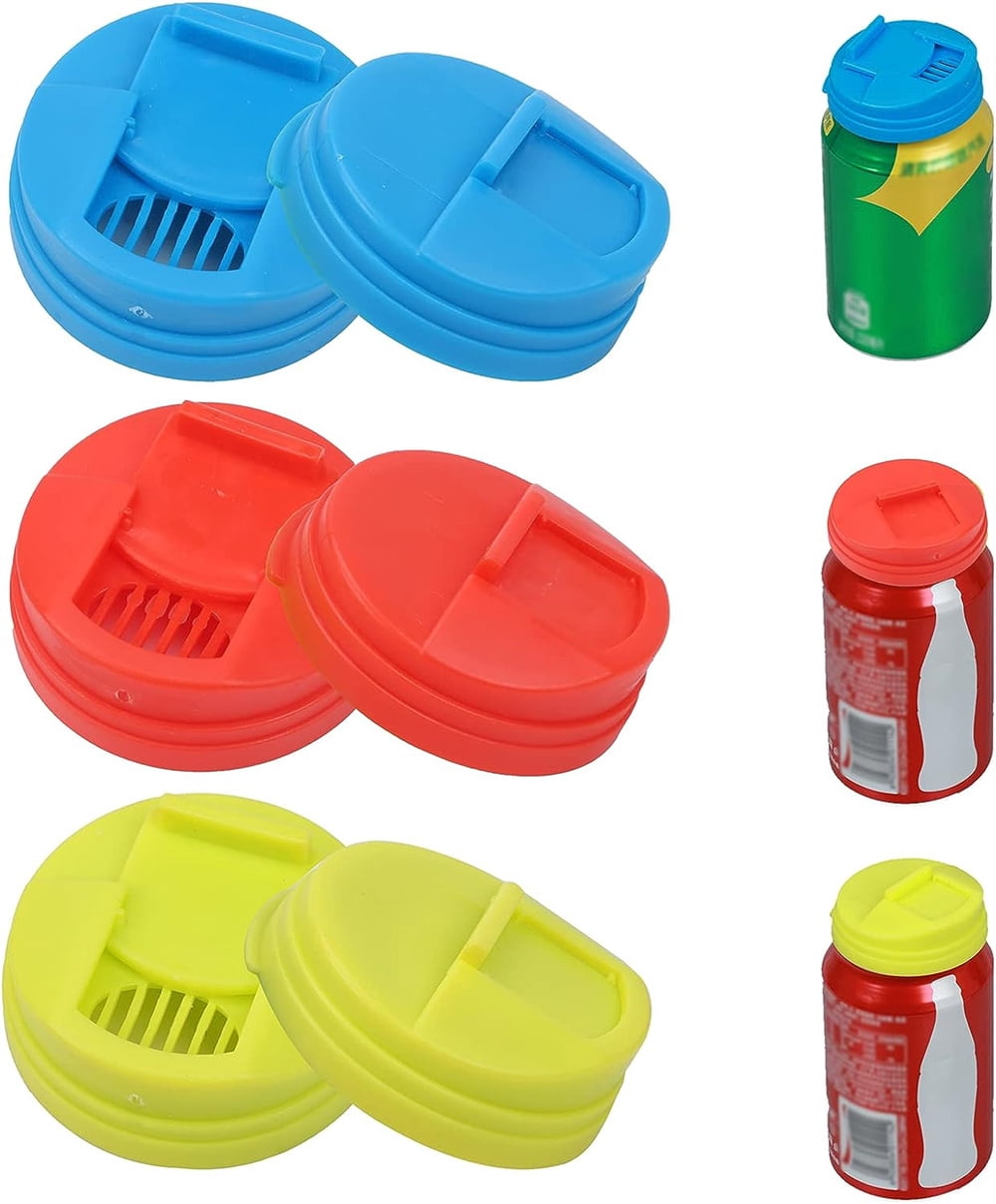 NOGIS 6 Pack Soda Can Lids Leakproof Cap Press Type Splash Cap Beer ...